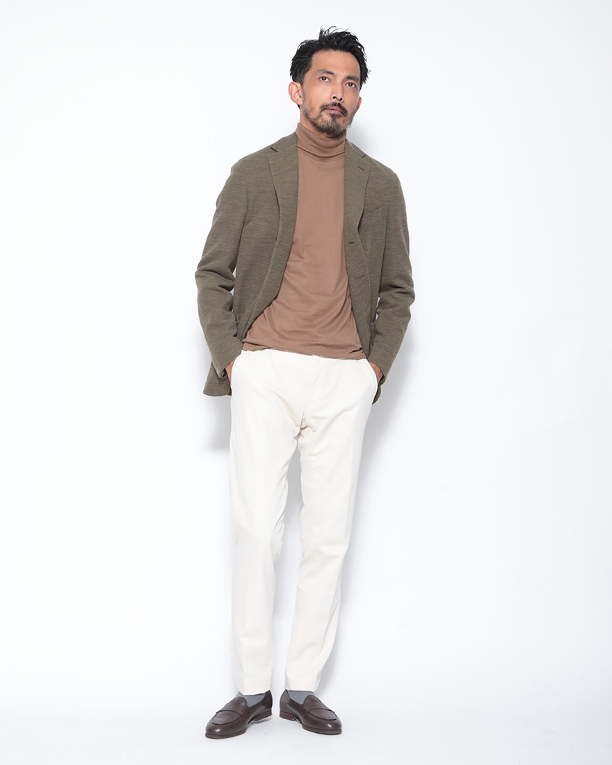 ミリタリーウールコットンジャージ 3Bシングルジャケット【DOVER/ドーヴァー】｜BOGLIOLI（ボリオリ）｜TOKYOlife